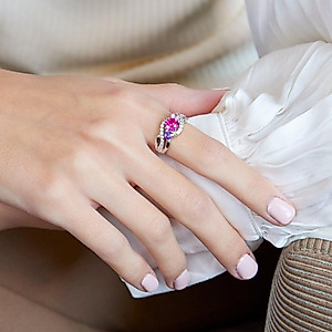 EVE'S ADDICTION Sterling Silver Personalized 3 Stone Infinity Simulated Birthstone Mother's Ring for Mother's Day (Sizes 7) - Custom Mother's Ring - Customized Gift for Her - Gifts for Mom