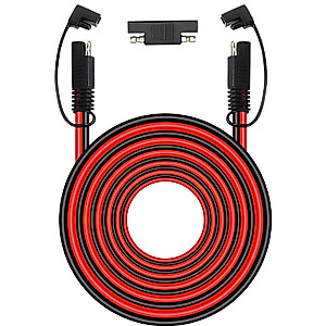 MOOKEERF SAE Extension Cable 10 AWG - 30FT SAE to SAE Quick Disconnect Wire Battery Charger Extension Cord Heavy Duty with SAE Polarity Reverse Adapter for Solar Panel Trolling Motor Automotive RV