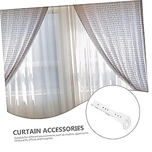COHEALI 6pcs Curtain Fixing Accessories Shower Curtain Holders Tool Stand Metal Shower Curtain Hooks Ceiling Curtain Track Ceiling Track for Curtains Wall Mount Double Curtain Ceiling
