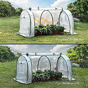 VIVOSUN Portable Mini Greenhouse 47x23x23-Inch Tunnels, PE Cover with Roll-up Zipper Door, for Indoor Outdoor or Garden Plant Growing, White