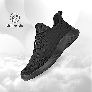 Slip On Sneakers for Women-Fashion Sneakers Walking Shoes Non Slip Lightweight Breathable Mesh Running Shoes Comfortable All Black 9