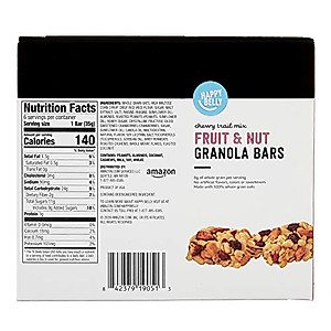 Amazon Brand - Happy Belly Fruit & Nut Chewy Trail Mix Granola Bars, 6 Count