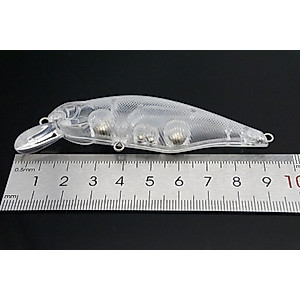 Free Eye 10pcs Unpainted Crank Bait Fishing crankbait Topwater Freshwater 92mm 9.69g Blank VIB Lures Clear Hard Baits Trout Salmon Minnow Lure Popper Lures JXN4