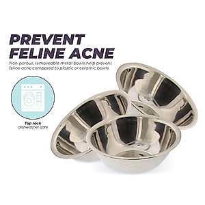 Etna Pet Store Elevated Cat Bowls - This Wooden, Raised Pet Feeder Promotes Better Digestion and is Easy on the Joints - Multiple Cat Feeder with 3 Removable Cat Bowls for Food and Water - Brown