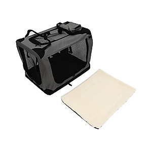 DYNAMI 27.5 inch Collapsible Crate for Dogs,3-Door Foldable Soft Kennel with Mesh Windows,Portable Dog Travel Crate with Strong Steel Frame,for Indoor & Outdoor Travel