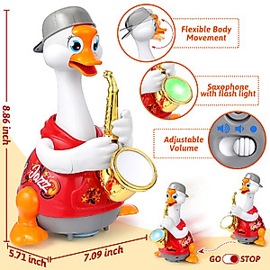 Baby Toys 12-18 Months Saxophone Goose Toys for 1 Year Old Boy Girl Gifts Musical Toys for Toddlers 1-3 Learning Educational Toys for 1 Year Old Crawling Toys Gifts for 1 2 3 Year Old Boys Girls