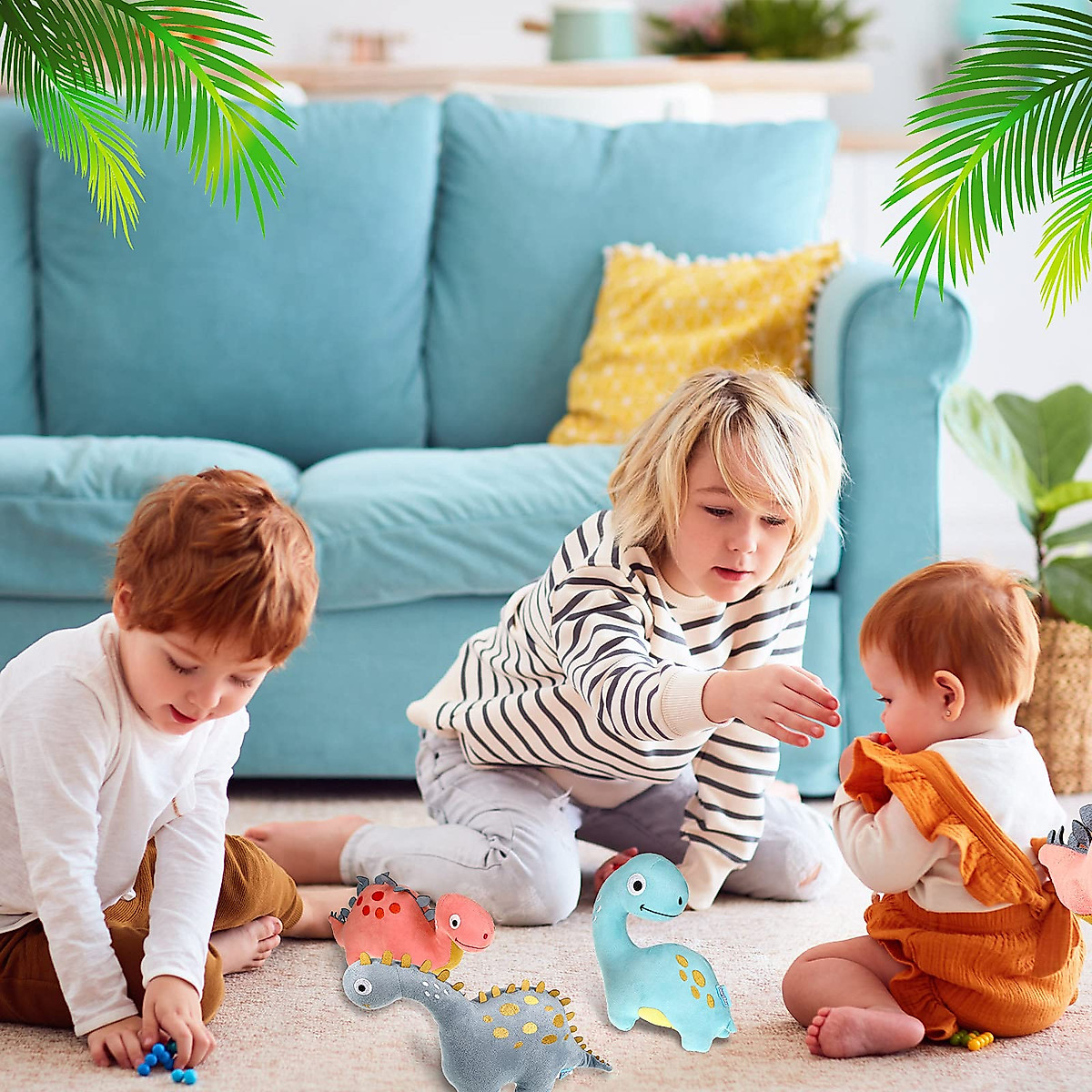 4 Packs Dinosaur Stuffed Animal Cute Dinosaur 9 Inch Dinosaur Plush Toys Adorable Soft Dinosaur Toy for Kids Baby Birthday Party Favors