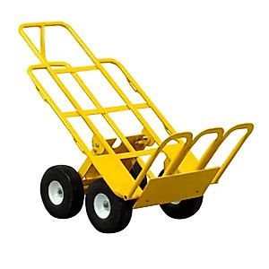 Multi-Mover Heavy Duty Solid Steel Commercial Grade Hand Truck with Adjustable Never Flat Tires and 4 Positions, 750-Pound Weight Capacity