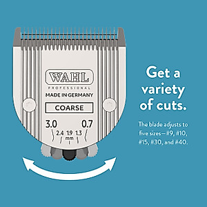 Wahl Professional Animal 5-in-1 Adjustable Blade Arco, Bravura, Chromado, Creativa, Figura, and Motion Pet, Dog, and Horse Clippers - Coarse (2179-401)