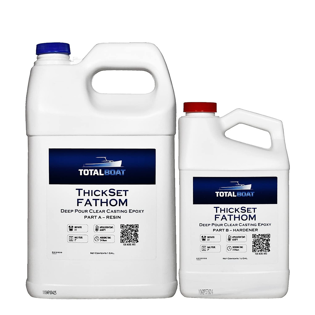 TotalBoat Thickset Fathom Deep Pour Clear Epoxy Resin and Hardener Kit (1.5 Gallon) & ALLWAY HM1 Helix Paint Mixer Drill Attachment for 1-Gallon Containers