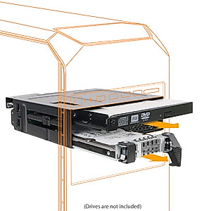 ICY DOCK 2 Bay 2.5 SAS/SATA SSD/HDD & (Ultra) Slim Optical Disk Drive CD DVD ROM Backplane Enclosure for 5.25" Bay | ToughArmor MB602SPO-B