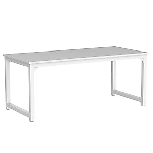 Tribesigns 71"x31.5" Dining Table, Industrial Kitchen Table for 6-8 Person, Rectangular Dinner Table for Dining Room Kitchen Living Room, with Heavy Duty Metal Legs, Rustic Brown