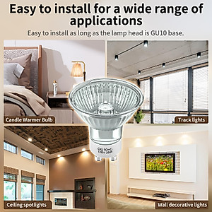 REIDEA GU10 Halogen Bulb - 6 Pack Halogen Light Bulbs, 120V 35W, Dimmable, 2700K Warm White, for Track Lights, Recessed Lighting, Accent Lights, Candle Warmers, Scented Wax Burners, Fragrance Melts