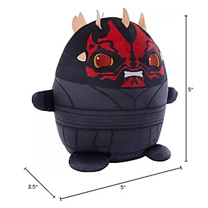 STAR WARS Cuutopia Plush 5-inch Toy, Rounded Soft Pillow Doll Inspired with Bonus Sticker (Darth Maul)