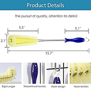 Long Bottle Brush Cleaner -16" Bottle Cleaning Brush Flexional Water Bottle Cleaner Washer Tool for Water Bottles,Cup,Tumblers or Wine Stemware