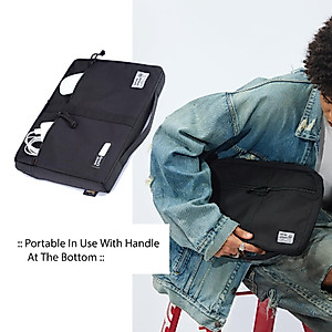 Rough Enough 13 14 Inch Laptop Sleeve Case Bag with Zipper Accessory Pocket for Notebook Computer Black Cordura