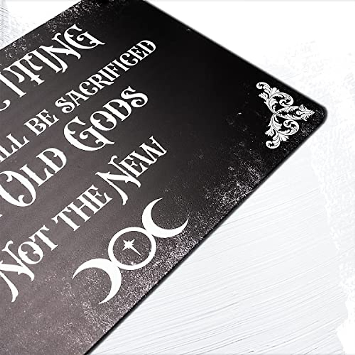 IRISIVITA Metal No Soliciting Sign for House Funny, No Soliciting Violators Will Be Sacrificed to The Old Gods Not The New, Gothic Decor for Bedroom, Goth Room Decor, Halloween Decorations