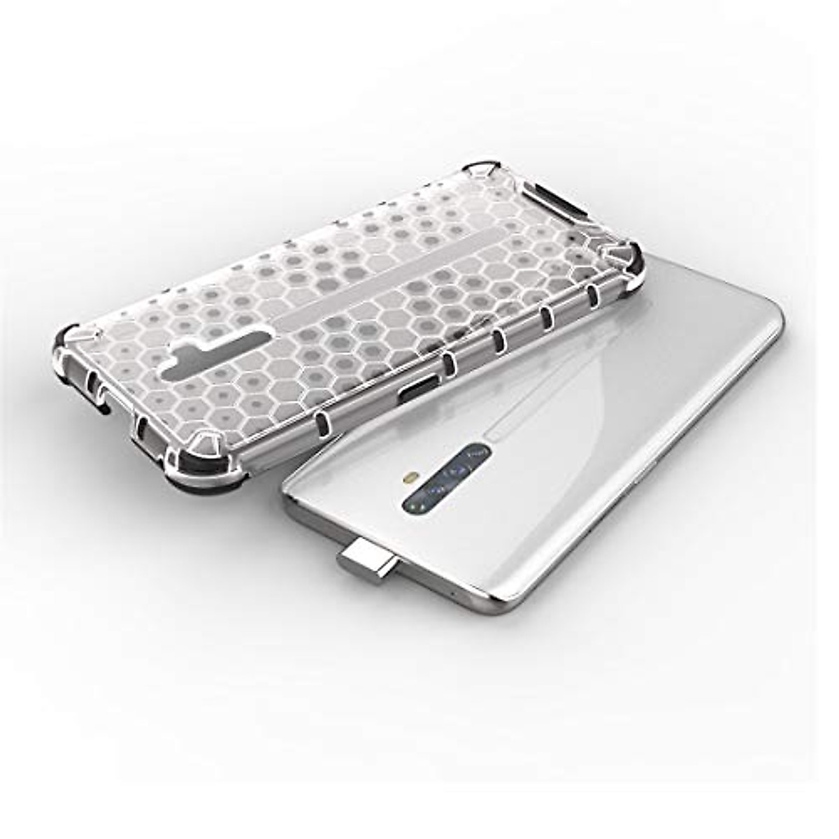 Oppo case for Oppo Reno2 Z Shockproof Honeycomb PC + TPU Case(Blue) (Color : Green)