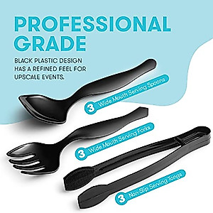 Disposable Chafing Dish Buffet Set Food Warming Trays - Buffet Set Trays Food Warmers for Parties & Events - Replacement Chafing Dishes for Catering (9 Serving Utensil Set)