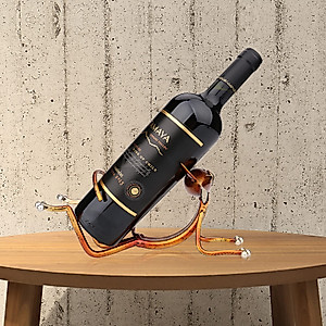 Too-arts Yoga Cat Metal Sculpture Wine Bottle Rack Holder Handwork Crafts