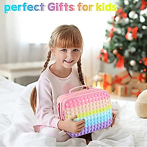 Wsslon Girls Pop Lunch Box,Kids School Insulated Lunch Bag,Back to School Lunch Large Tote Bag for School Office,Leakproof Cooler Lunch Box with Adjustable Shoulder Strap Reusable Lunch Box Girls