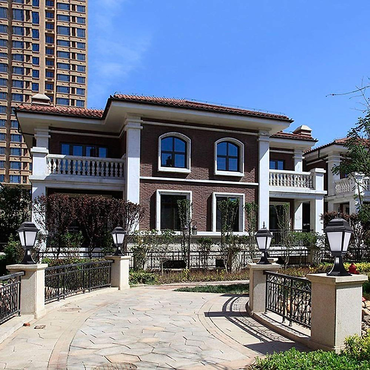 Lights Outdoor IP65 Retro LED Aluminum Pillar Post Lights, Villa Outdoor Lanterns Pillar Column Lighting Lamp, Landscape Commercial Streetlights Stadium