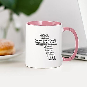 CafePress John 3:16 KJV Dark Gray Print Mug Ceramic Coffee Mug, Tea Cup 11 oz