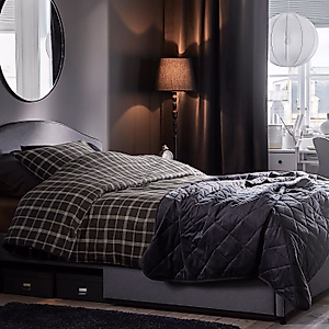 STRUTBRAKEN King Duvet Cover and Pillowcase(s) Cotton Gray Check