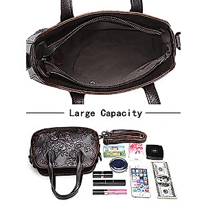 Crossbody Bag for Women Genuine Leather Top Handle Tote Purses Vintage Satchels Handbag (8899)