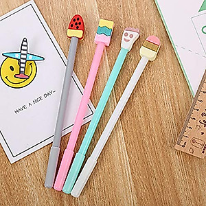 24 pack Blue Erasable Kawaii Cute Cartoon Gel Ink Pens Assorted Style Writing Pens for Birthday Present School Prize Student Gift Fun Kiddos Girl Pens (erasable blue)