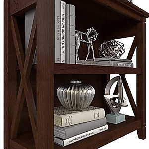 Bush Furniture Key West Small 2 Bookcase in Bing Cherry