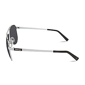 Timberland Men's TBA9267 Polarized Pilot Sunglasses, Shiny Gunmetal, 60mm