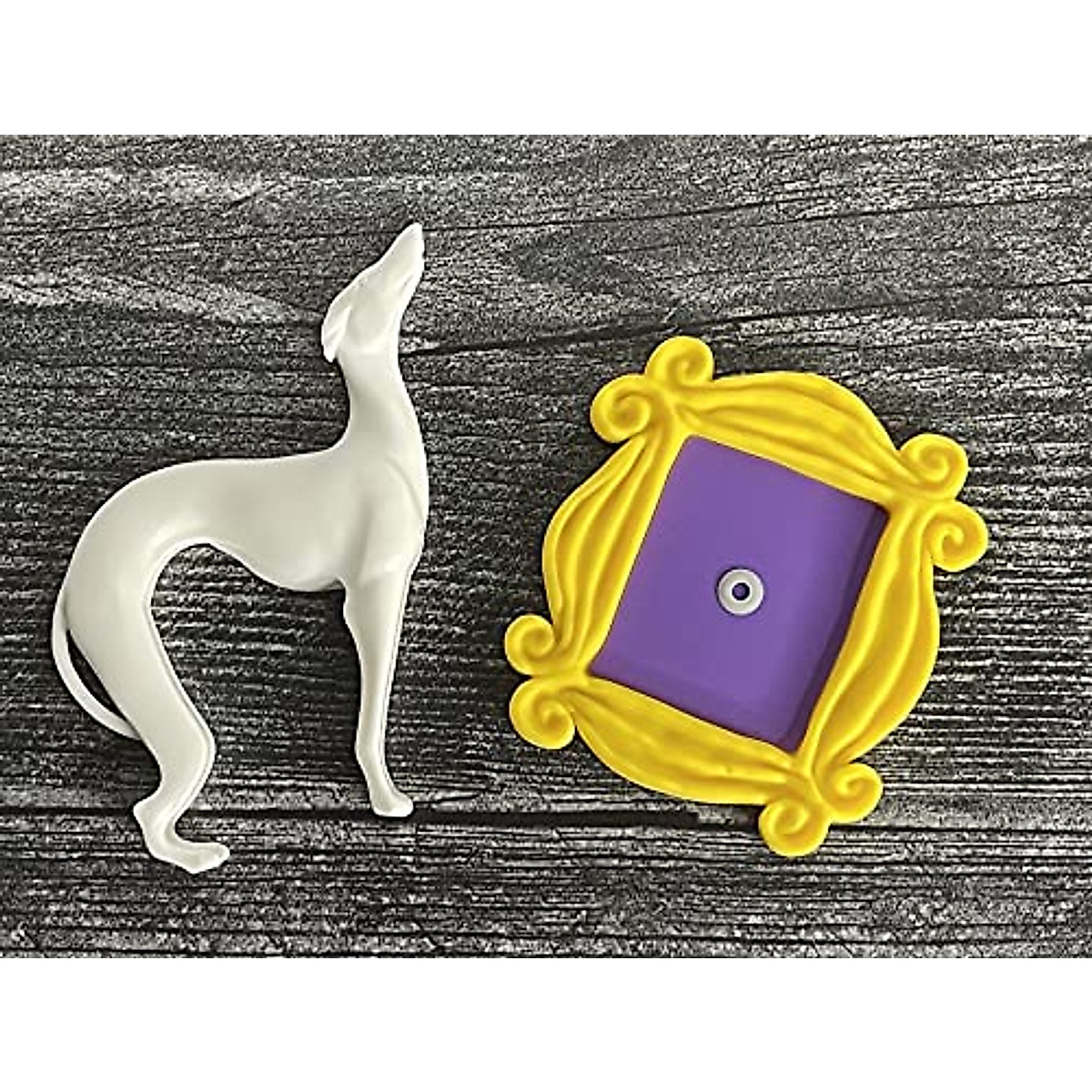 Friends Show Magnet Set/Pat the Dog/Friends Frame/Friends White Greyhound/Pop Culture Magnets/TV Show Merchandise (Set of Both)