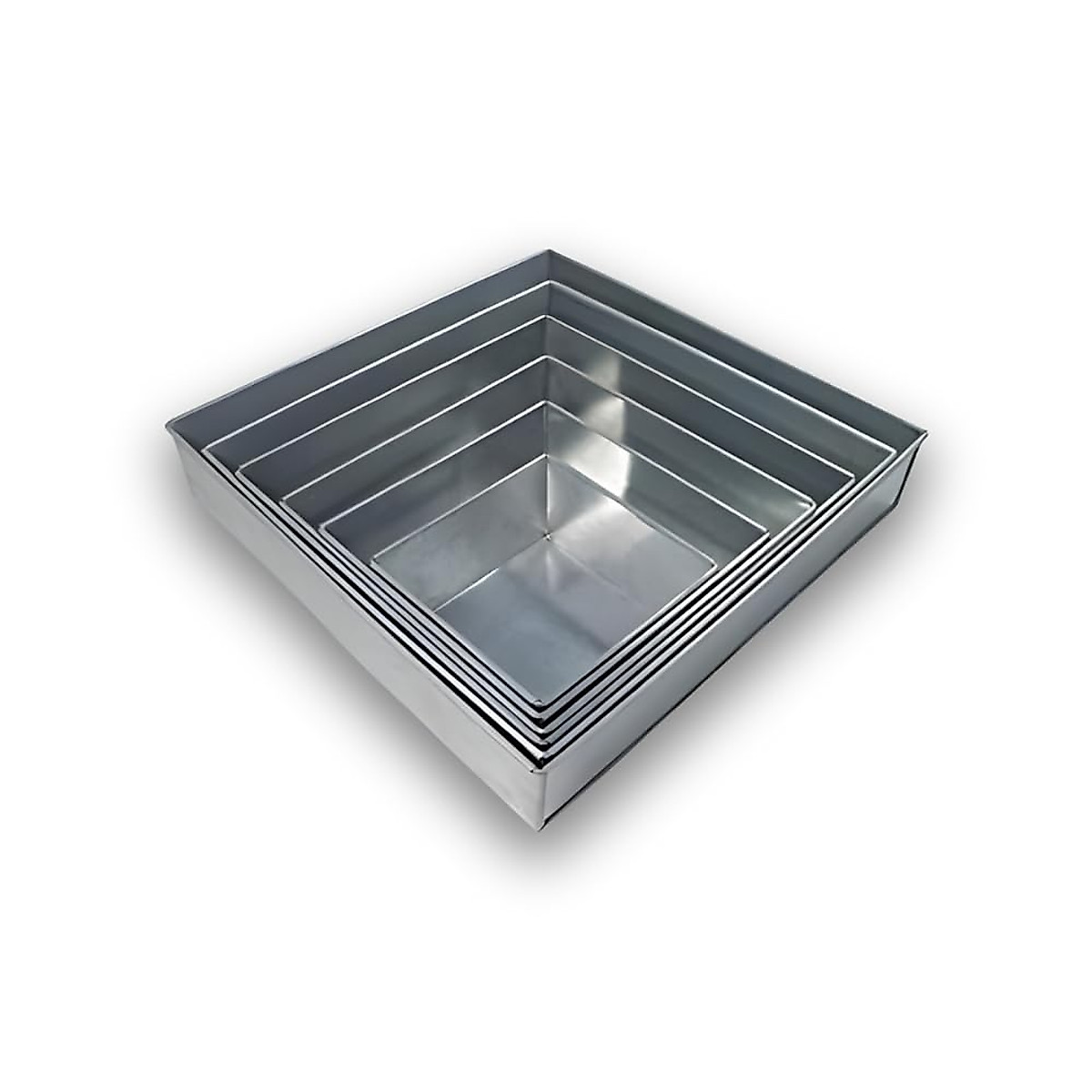 AmeriTins® Set of 11 Square Cake Pans 4" to 14" - 3" Deep