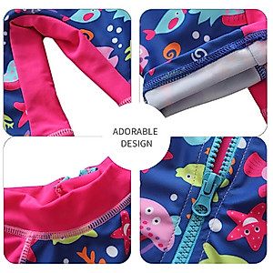 Baby Boys One Piece Swimwear Toddler Zipper Bathing Suit Kids Swimsuit Shark Rash Guards Surfing Suit with Hat UPF 50+ (12-18Months)