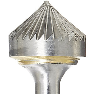 Drill America SK-9 Carbide Burr/Rotary File 90 Degree Included Angle Double Cut for Die Grinder 1" Dia. x 1/2" Cut Length with 1/4" Shank and 2-3/8" Overall Length, DUL Series