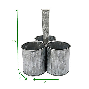 Mind Reader 3-Compartment Caddy Utensil Holder, Silver