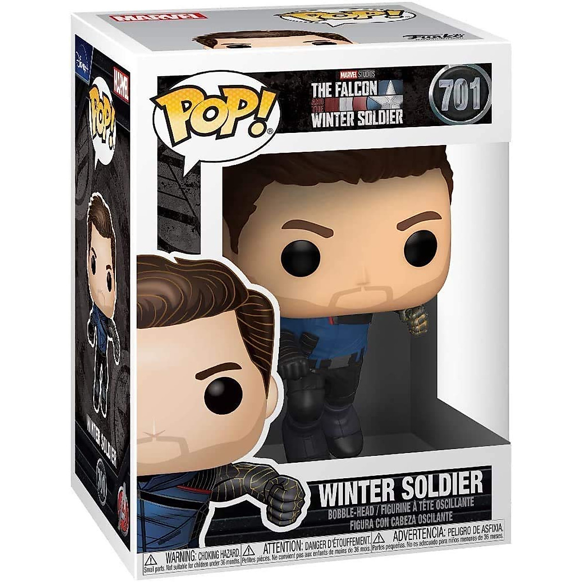 POP Marvel: Falcon and The Winter Soldier - Winter Soldier Funko Pop! Vinyl Figure (Bundled with Compatible Pop Box Protector Case), Multicolor, 3.75 inches
