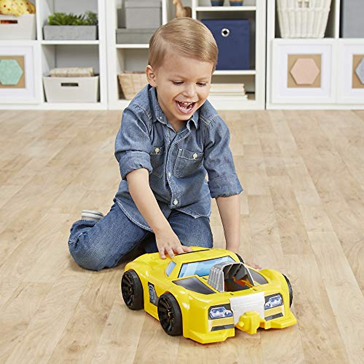 Playskool Heroes Transformers Rescue Bots Academy Bumblebee Track Tower 14" Playset, 2-in-1 Converting Robot, Collectible Toys for Kids Ages 3 & Up