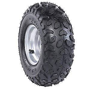 Fuerduo 2PCS 145/70-6 Front Tubeless Wheel Tires and Disc Brake Wheel Rim Hub with Steering Knuckle for ATV Go Kart UTV Quad Bike 4 Wheelers