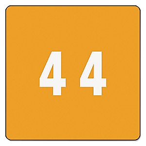 Smead DCC Color-Coded Numeric Label, 4, Label Roll, Orange, 250 Labels per Roll (67424)