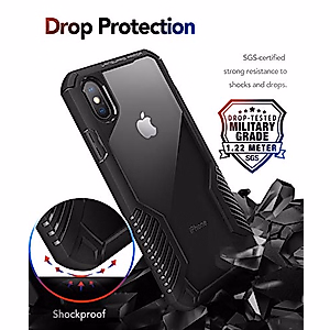 MOBOSI Vanguard Armor Designed for iPhone Xs Max Case, Rugged Cell Phone Cases, Heavy Duty Military Grade Shockproof Drop Protection Cover for iPhone 10xs Max 2018 6.5 Inch (Matte Black)