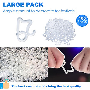 QuairBrez Holiday Light Clips Christmas Light Clips Light Hanger Hooks for Gutters, Strengthen Light Hooks for Holiday Party Light Strings Outdoor Hang Gutter Hooks for Halloween Xmas Decoration