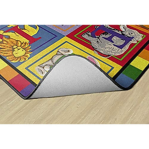 Flagship Carpets ABC Letter Blocks Area Rug for Children's Classroom Floor Mat, Play Room Carpet and General Educational Activities, 7'6" x 12', Multi-Color
