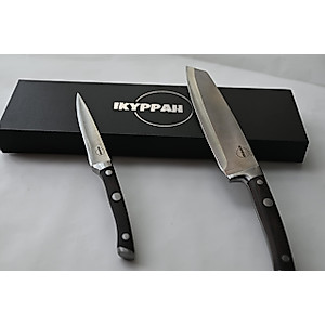 IKYPPAH Kitchen Knife Set 2 Piece,8" Chef Knife and 5" Paring Knife,Knife body special shape design