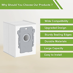 MERUYOO 12-Pack Vacuum Bags Compatible with iRobot Bags- Replacement Bags for iRobot Vacuum Bags i, s, j Series - MERUYOO Vacuum Bags for i robot Roomba bag i3+, i1+, i4+, i6+, i7+, j7+, i8+ and s9+ B