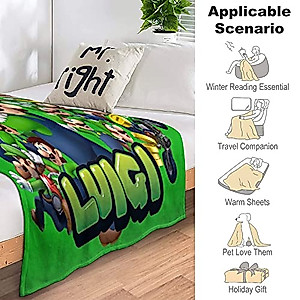 SCGOLD Throw Blanket, 40x50 inch Fleece Blanket Lightweight Blankets for Sofa, Couch, Bed, Camping, Travel - Super Soft Cozy Microfiber Blanket & Xmas Gift, Green