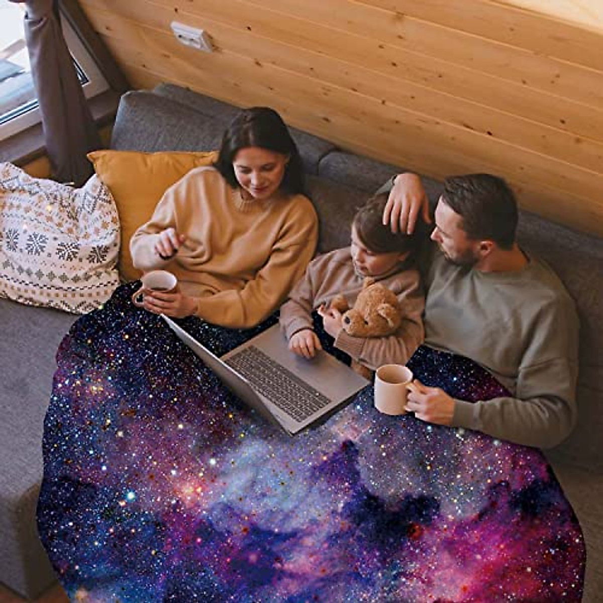 KYKU Soft Galaxy Blanket Full Size Fleece Purple Nebula Throw Blanket Universe Small Outer Space Adult and Child Comfy Home for Living Room Sofa Nap Cozy Pretty Abstract Art Printed Design Gifts