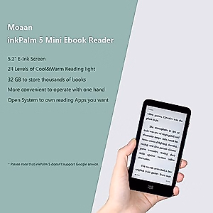 Moaan inkPalm 5 E-Reader (32G) - Mini Ebook Reader with 5.2” E-Ink Screen and Wi-Fi, Adjustable Brightness for Adults, Kids & Seniors (Green)