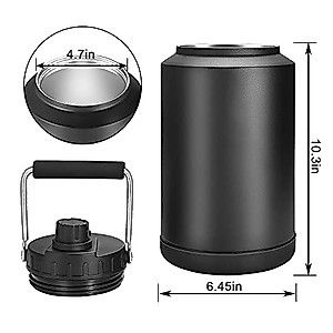 Sursip 128OZ Insulated Water Jug,One Gallon Vacuum Stainless Steel Double Walled Water Bottle with Stainless steel Handle,18/8 Food-Grade Insulated Water Bottle,Travel Drinking Water Flask-Army Green